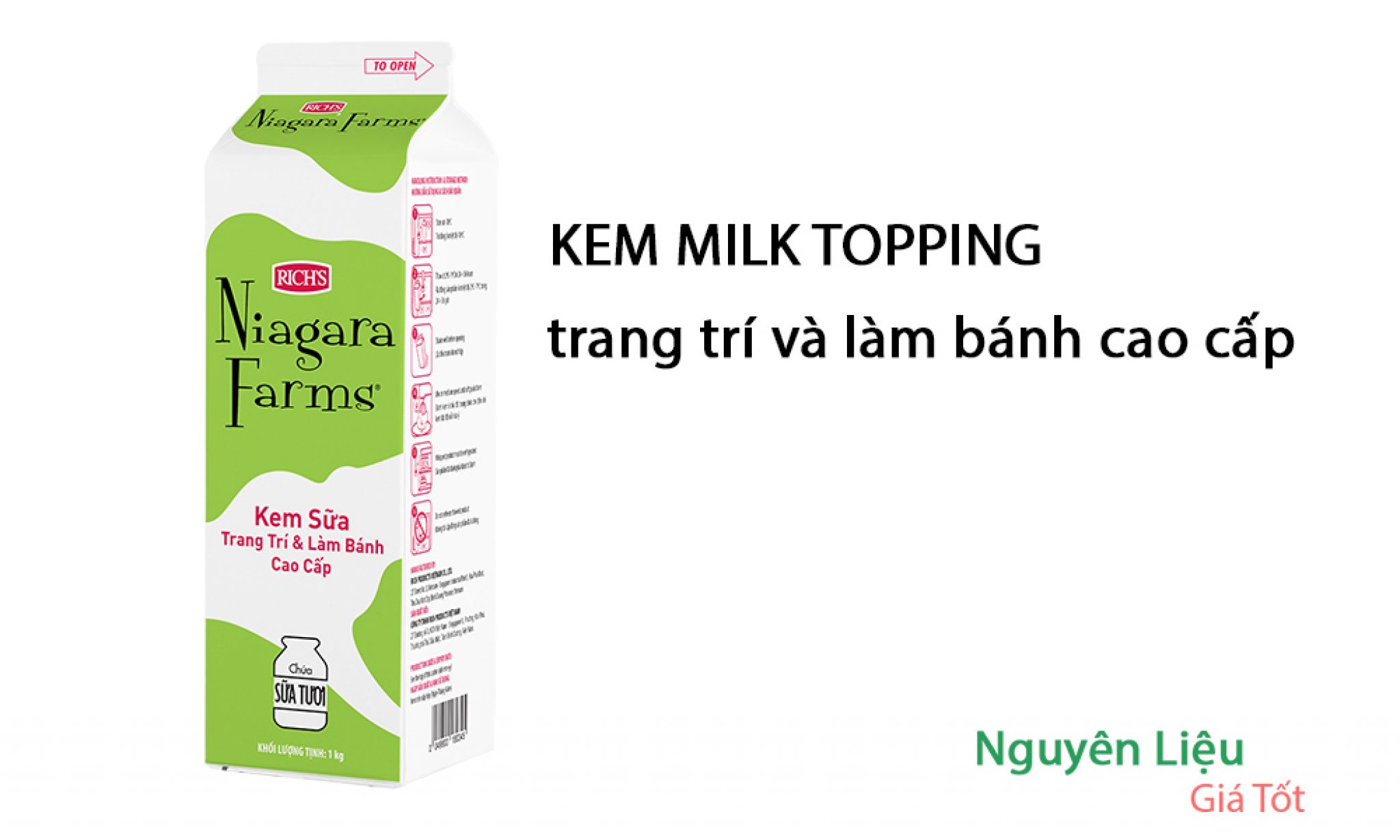Kem Milk Topping Hộp 1L nơi Bán Giá Rẽ - Nguyên Liệu Giá Tốt