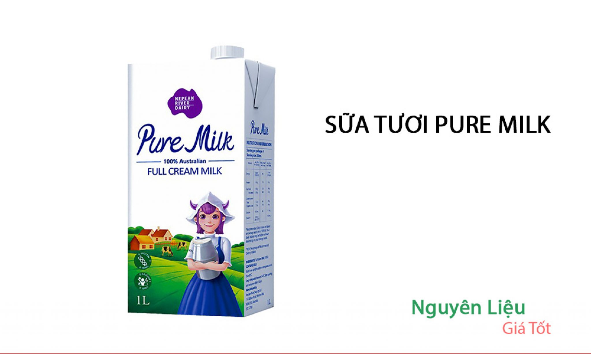 Sữa Tươi PURE MILK Hộp 1L Nhập Khẩu từ ÚC - Xem Ngay